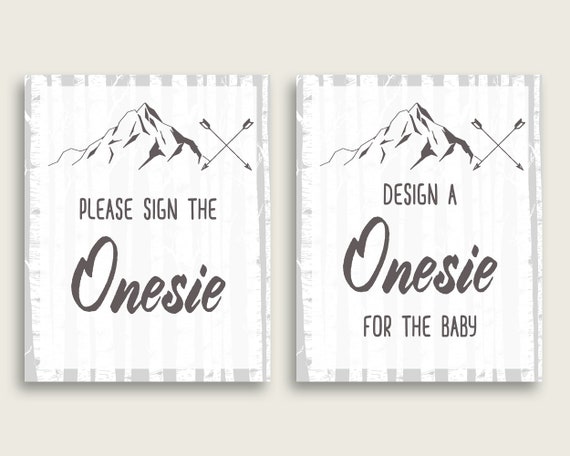 Gray White Please Sign The Onesie Sign and Design A Onesie Sign ...