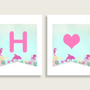 Under the Sea Baby Shower Banner All Letters, Birthday Party Banner ...