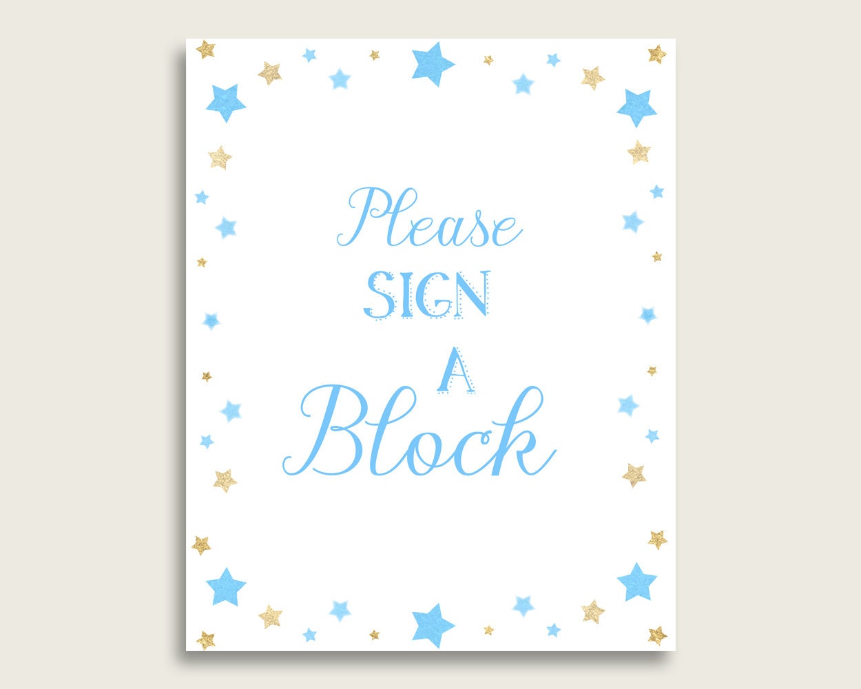 Blue Gold Please Sign A Block Sign and Decoarate A Block Sign ...