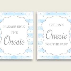 Silver Blue Please Sign the Onesie Sign and Design A Onesie Sign ...