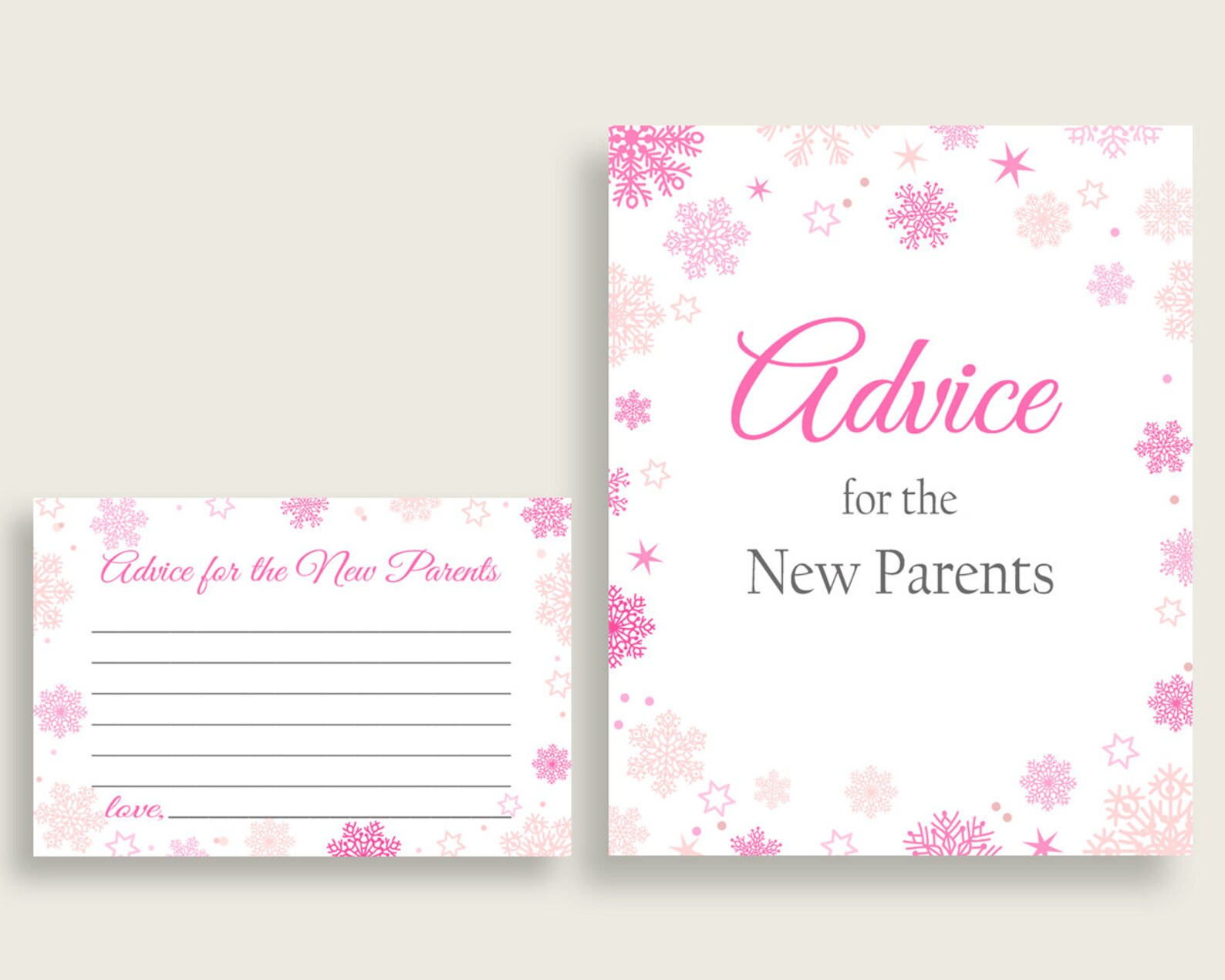 Advice Cards Baby Shower Advice Cards Winter Baby Shower - Etsy