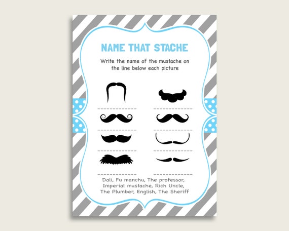 Name That Stache Baby Shower Name That Stache Mustache Baby | Etsy
