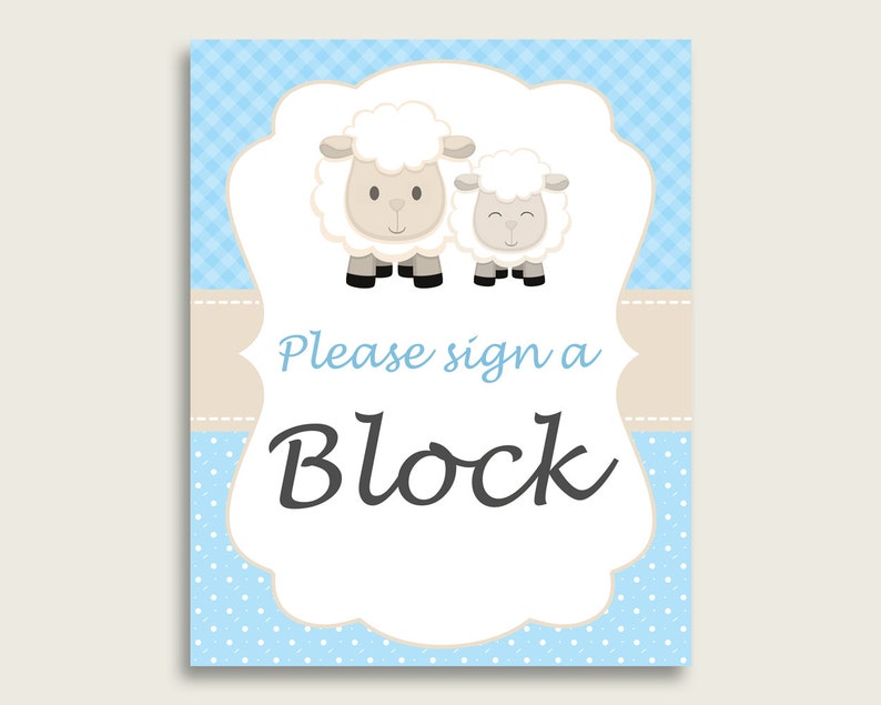 Blue White Please Sign A Block Sign and Decorate A Block Sign | Etsy