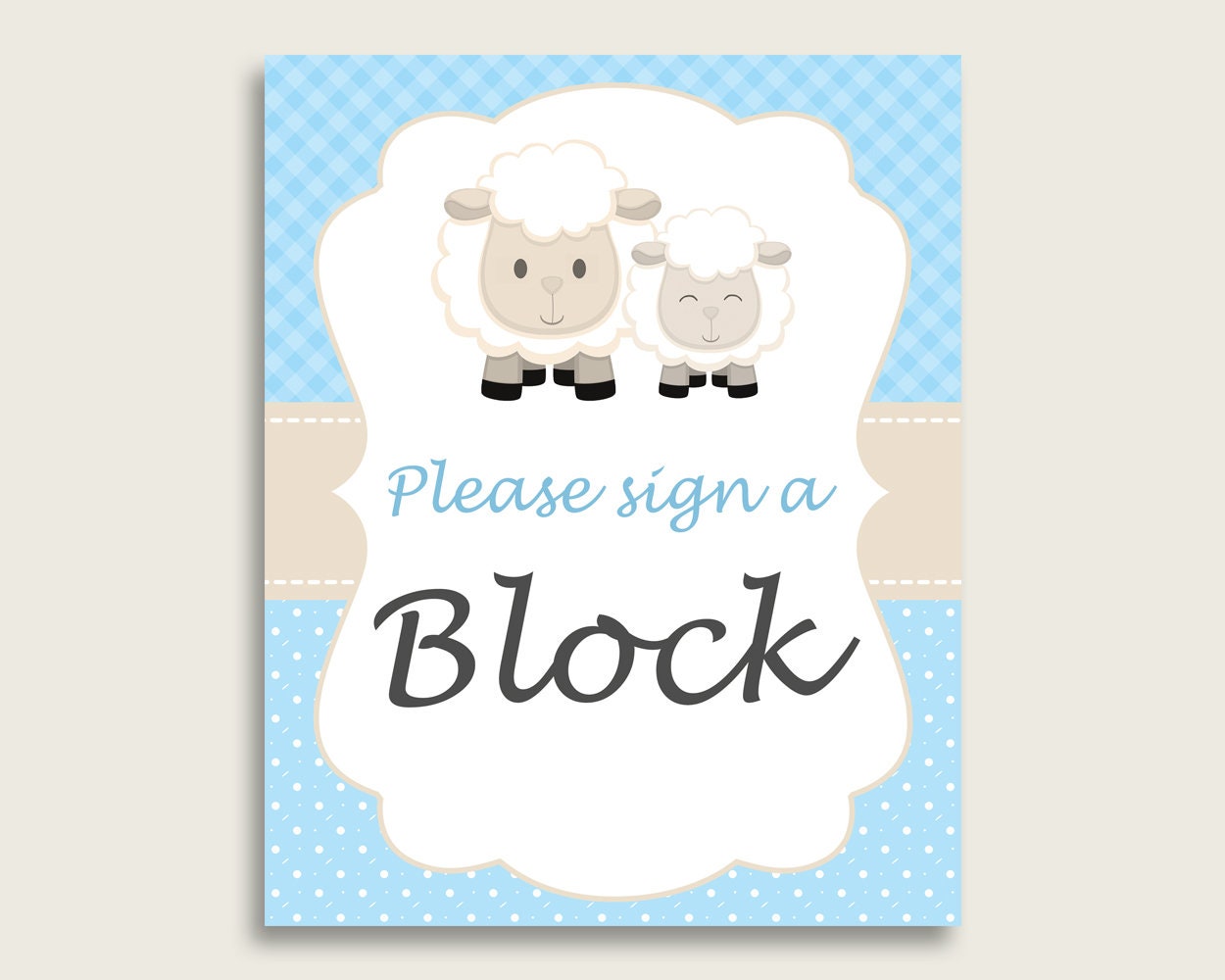 Blue White Please Sign A Block Sign and Decorate A Block Sign | Etsy