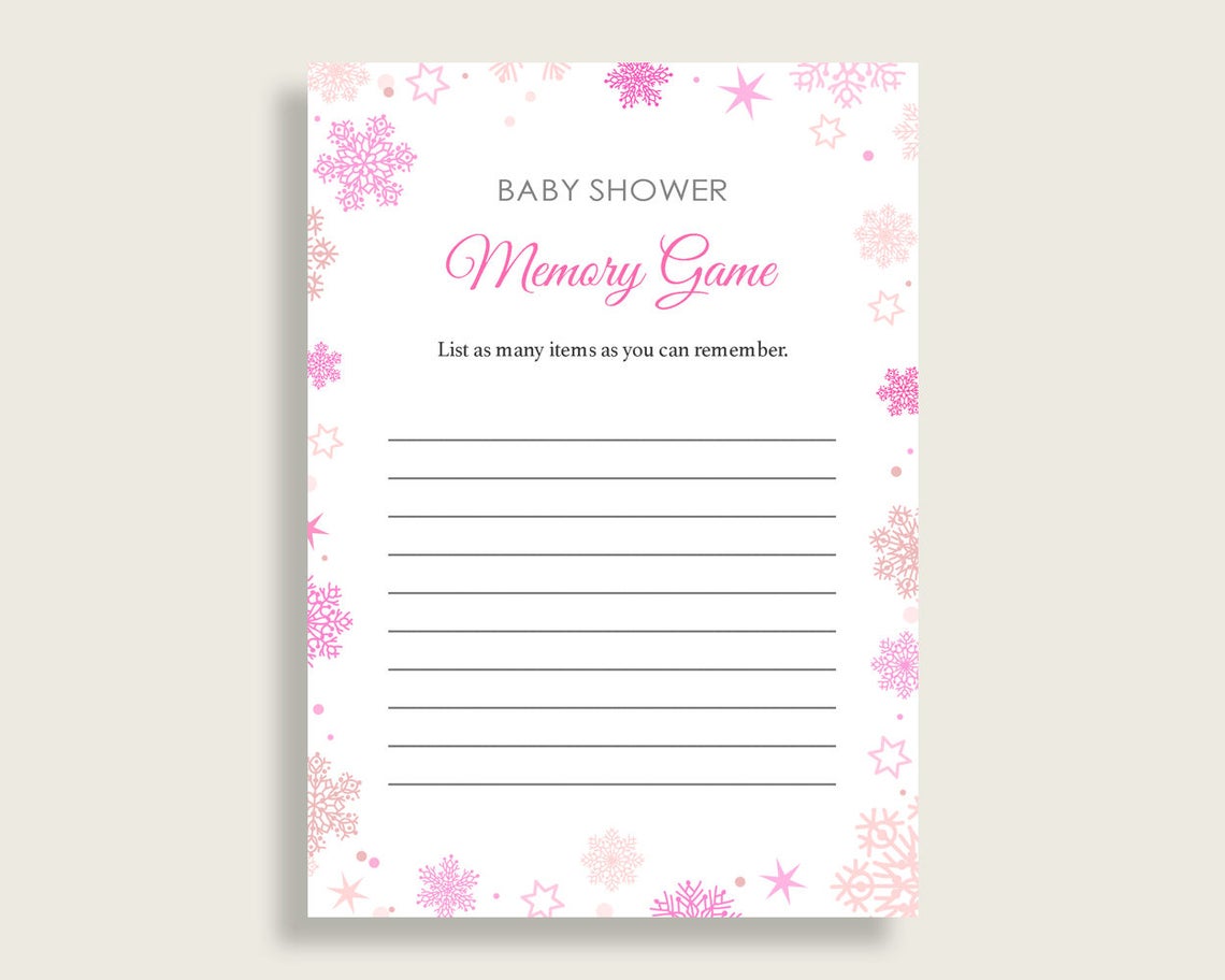 Memory Game Baby Shower Memory Game Winter Baby Shower Memory Game Baby ...