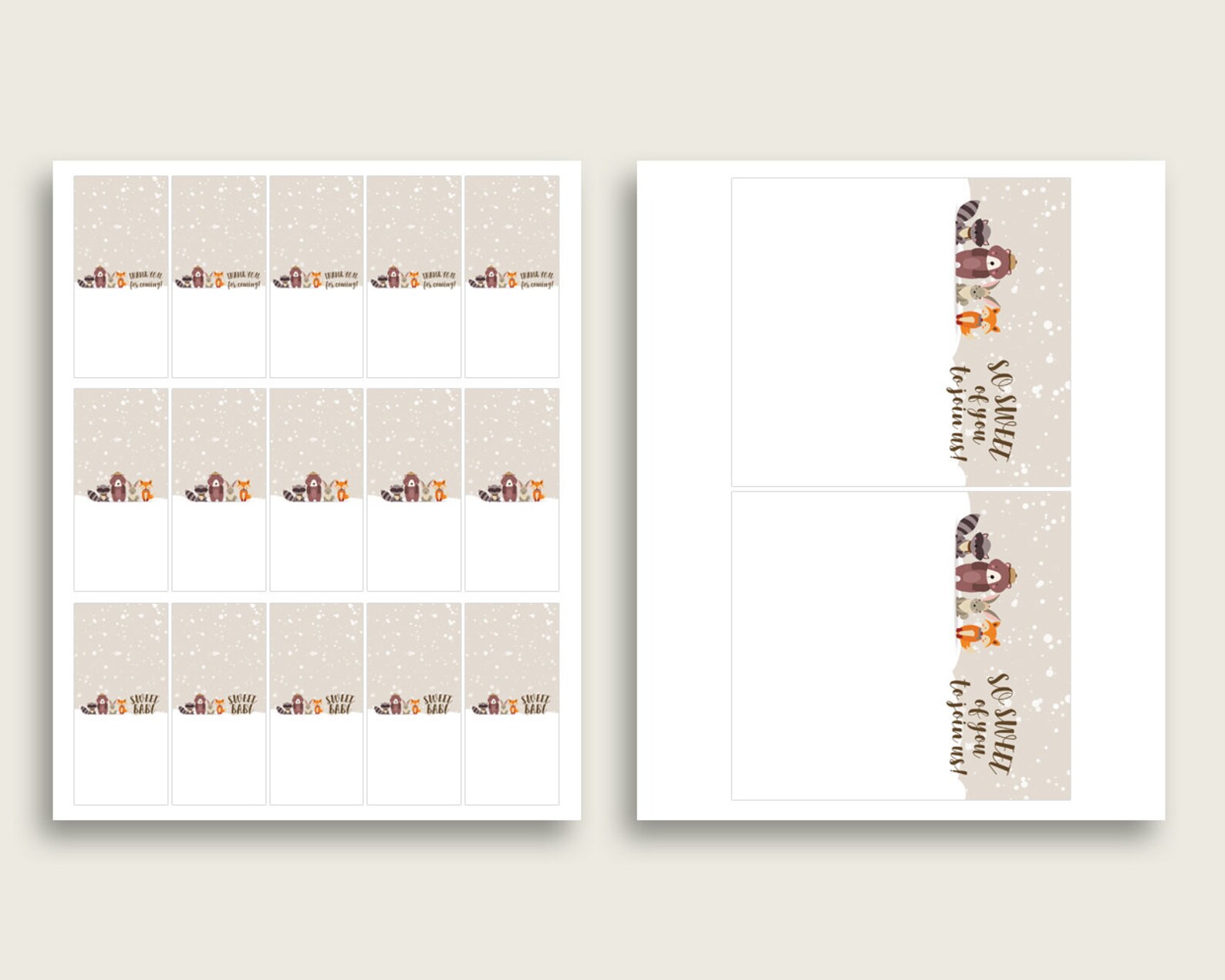 Winter Woodland Hershey Candy Bar Wrapper Printable Beige - Etsy