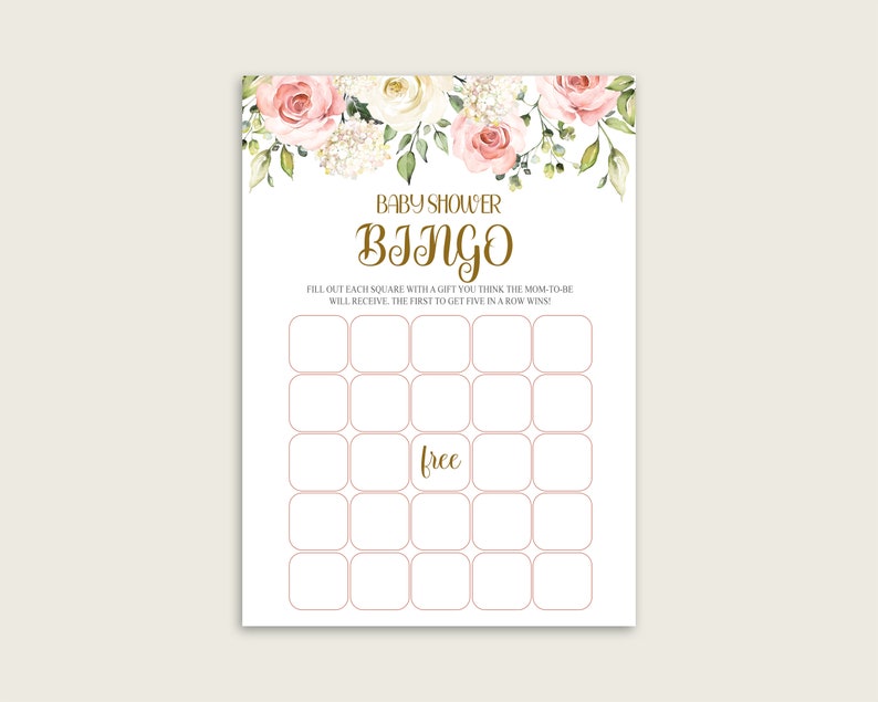 Floral Baby Shower Bingo Printable Bingo Prefilled Cards | Etsy