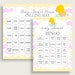 Rubber Ducky Baby Shower Bingo Cards Printable, Yellow Pink Baby Shower ...