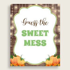 Autumn Guessing Game Baby Shower Gender Neutral, Brown Orange Guess the ...
