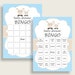 Little Lamb Baby Shower Bingo Cards Printable, Blue White Baby Shower ...