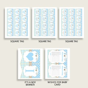 Blue Beige Baby Shower Decorations Boy Kit, Clothes Baby Shower Party ...