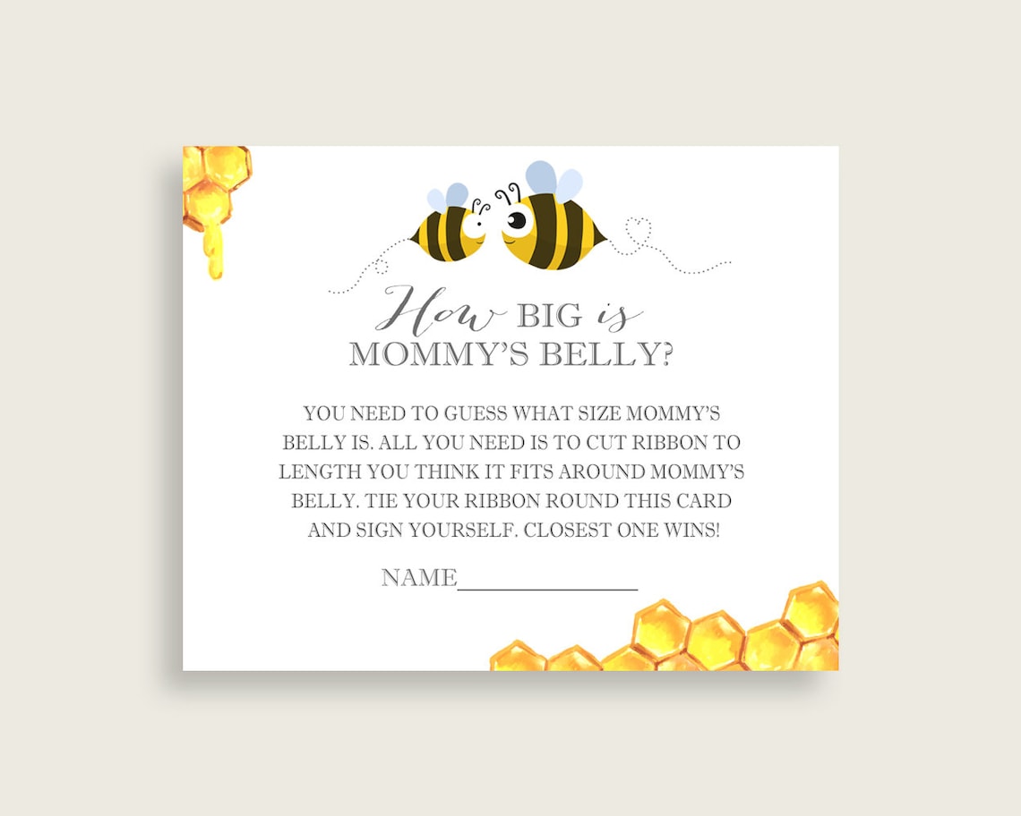 Yellow White How Big Is Mommy's Belly Game Bee Baby | Etsy