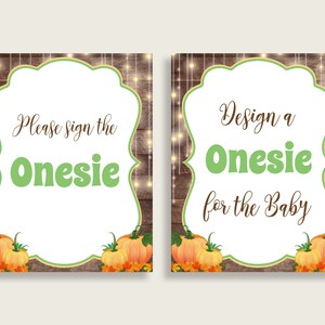 Brown Orange Please Sign the Onesie Sign and Design A Onesie Sign ...