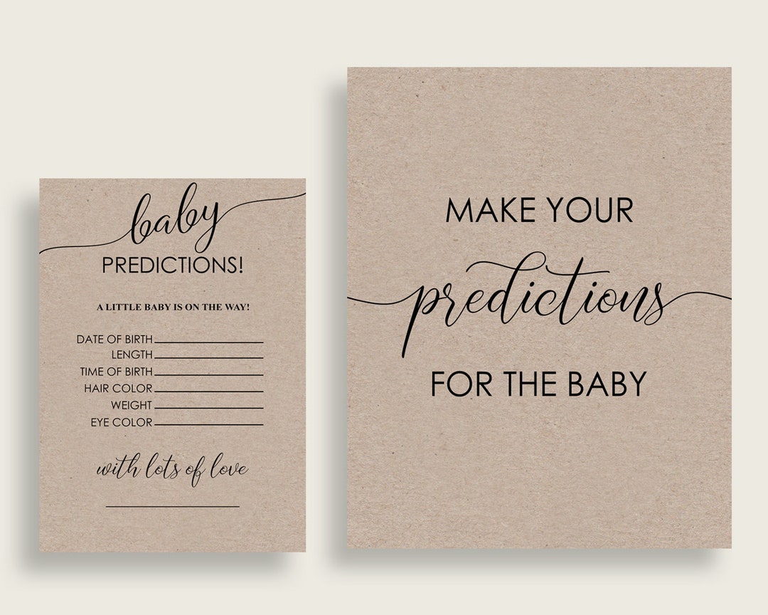 Baby Predictions Baby Shower Baby Predictions Kraft Baby Shower Baby ...