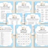 Teddy Bear Baby Shower Games Printable Pack, Blue Brown Baby Shower Games Package Boy, Teddy ...
