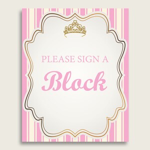 Pink Gold Please Sign A Block Sign and Decoarate A Block Sign ...