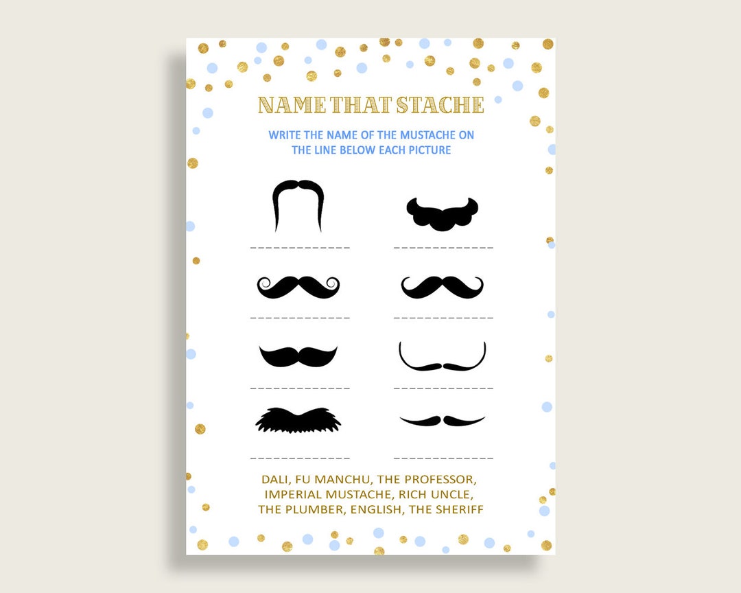 Name That Stache Baby Shower Name That Stache Confetti Baby Shower Name ...