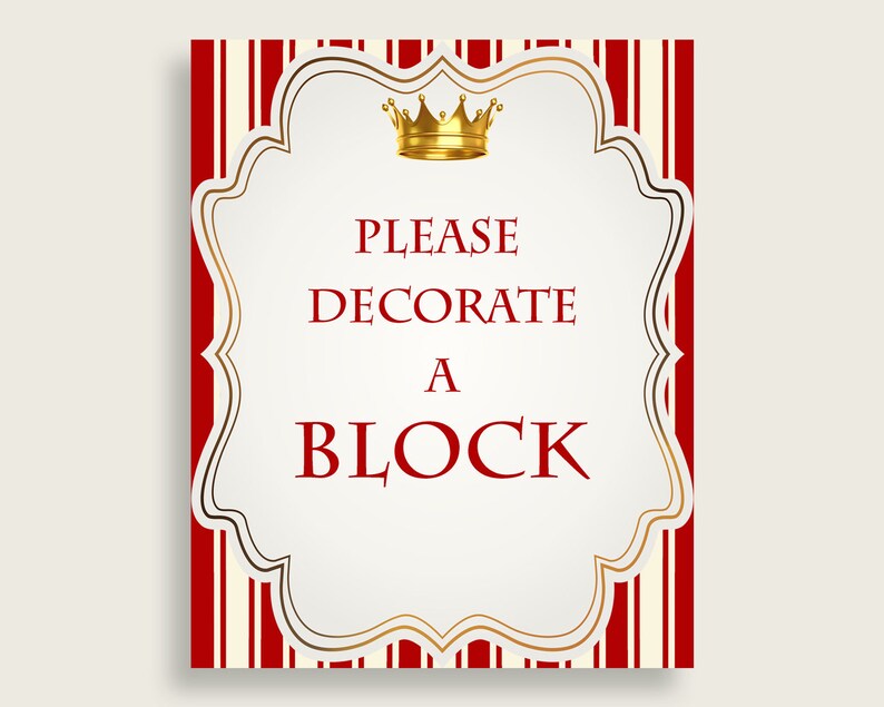 Sign A Block Baby Shower Decorate A Block Prince Baby Shower Sign A ...