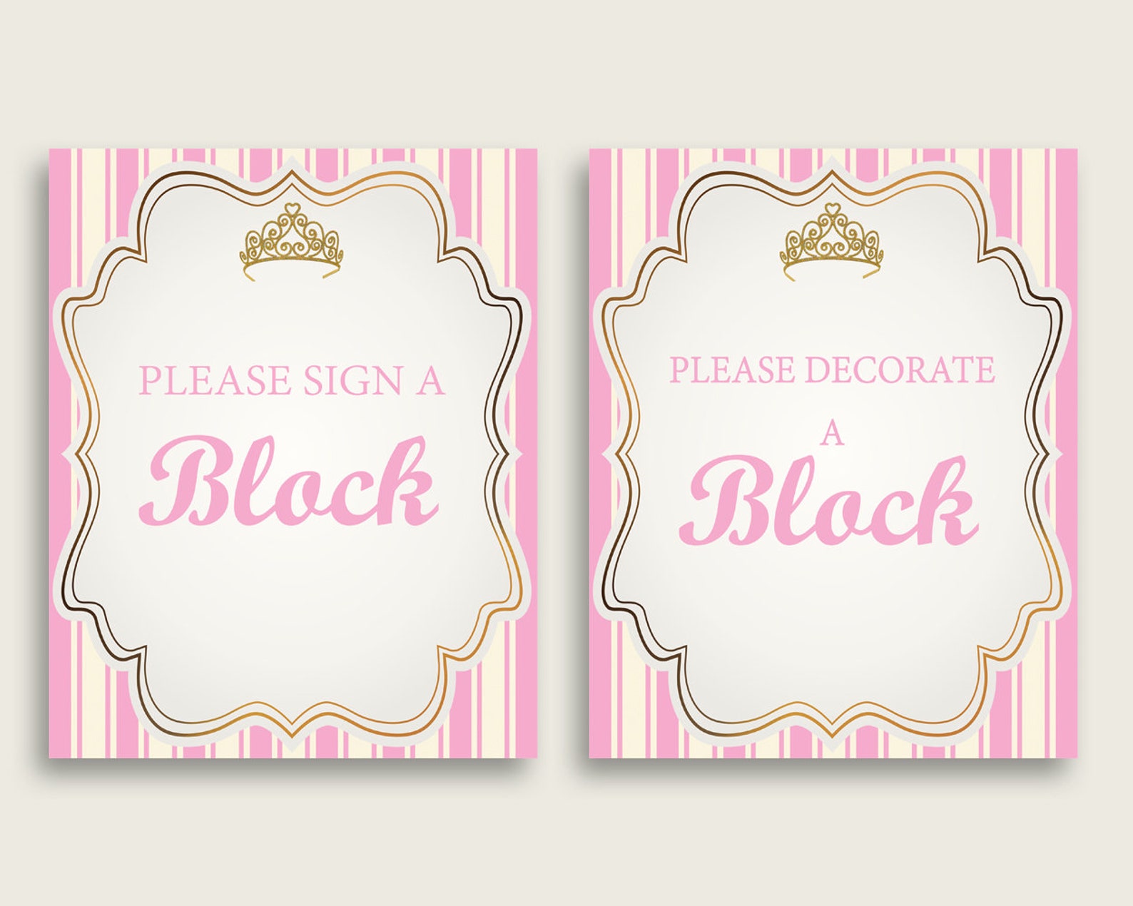 Pink Gold Please Sign A Block Sign and Decoarate A Block Sign - Etsy