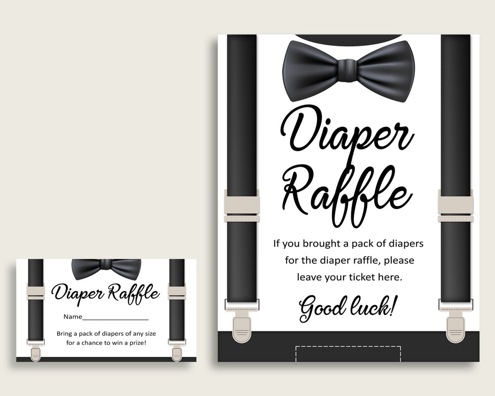 Little Man Baby Shower Diaper Raffle Tickets Game Boy Black - Etsy