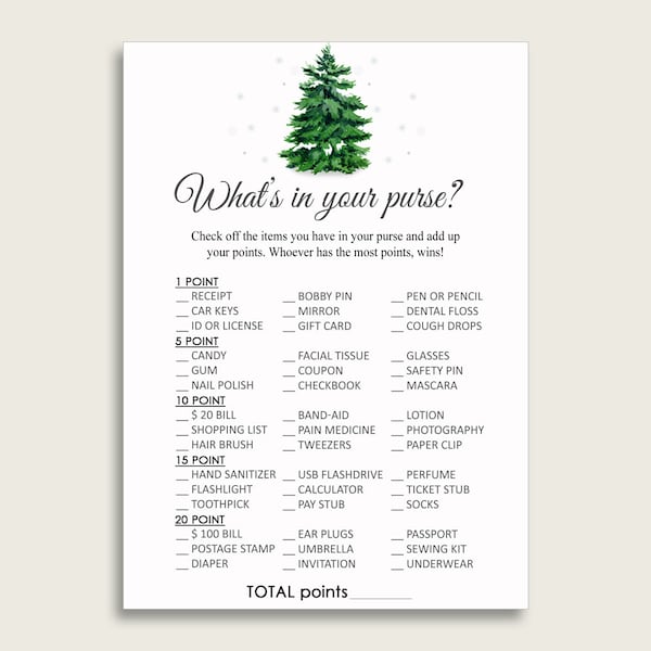 Whats in Your Purse Baby Shower Game - Etsy