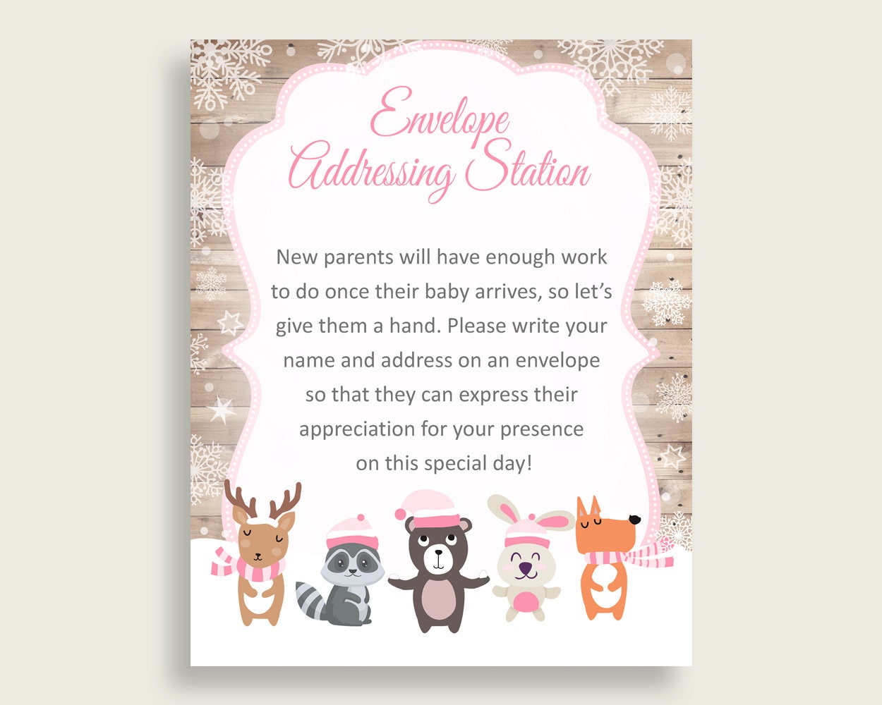 Envelope Addressing Baby Shower Envelope Addressing Forest Girl Baby ...