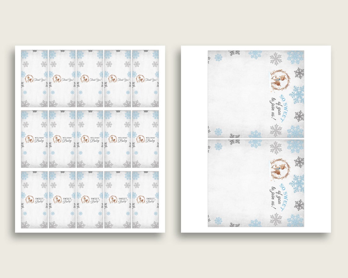 Winter Deer Hershey Candy Bar Wrapper Printable Gray Blue - Etsy
