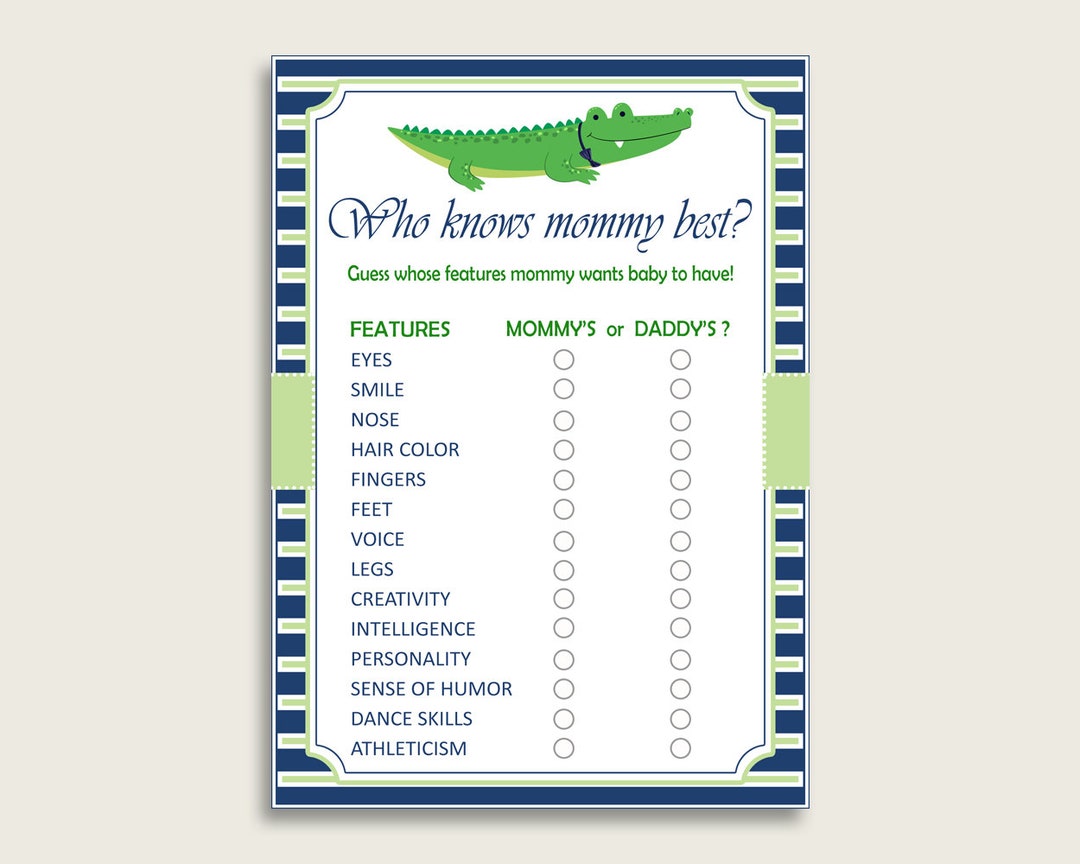 Blue Green Who Knows Mommy Best Game, Guess the Features, Alligator ...