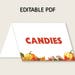 Fall Folded Food Tent Cards Printable, Orange Brown Editable Pdf Buffet ...