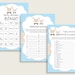 Little Lamb Baby Shower Games Printable Pack, Blue White Baby Shower ...