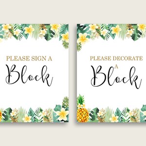 Green Yellow Please Sign A Block Sign and Decoarate A Block Sign ...