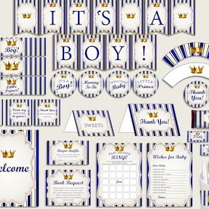 Royal Prince Baby Shower Decorations Kit - Etsy