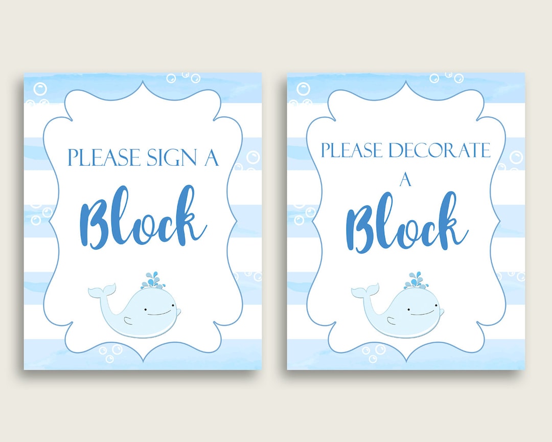 Blue White Please Sign A Block Sign and Decoarate A Block Sign ...