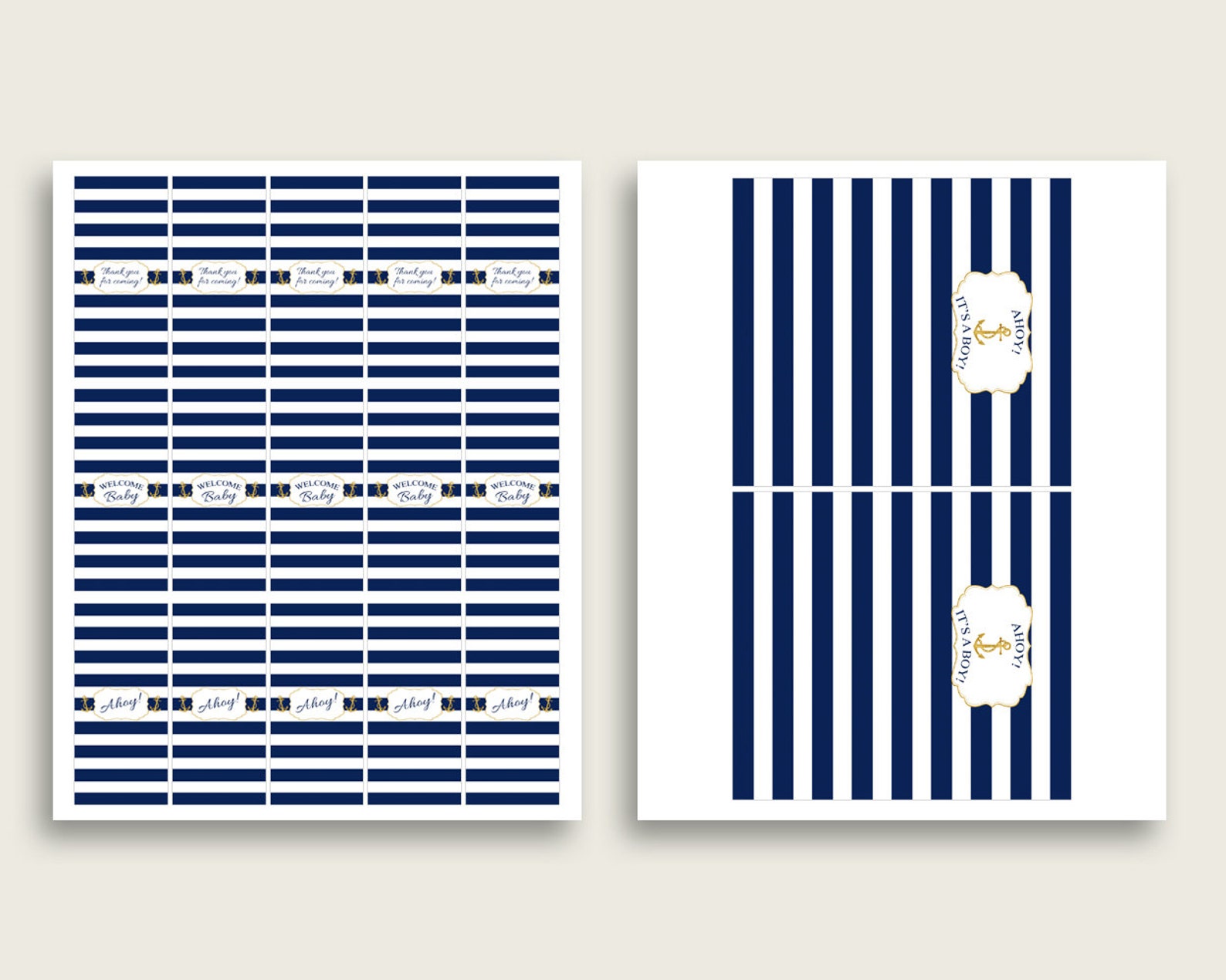 Anchor Hershey Candy Bar Wrapper Printable Blue Gold - Etsy