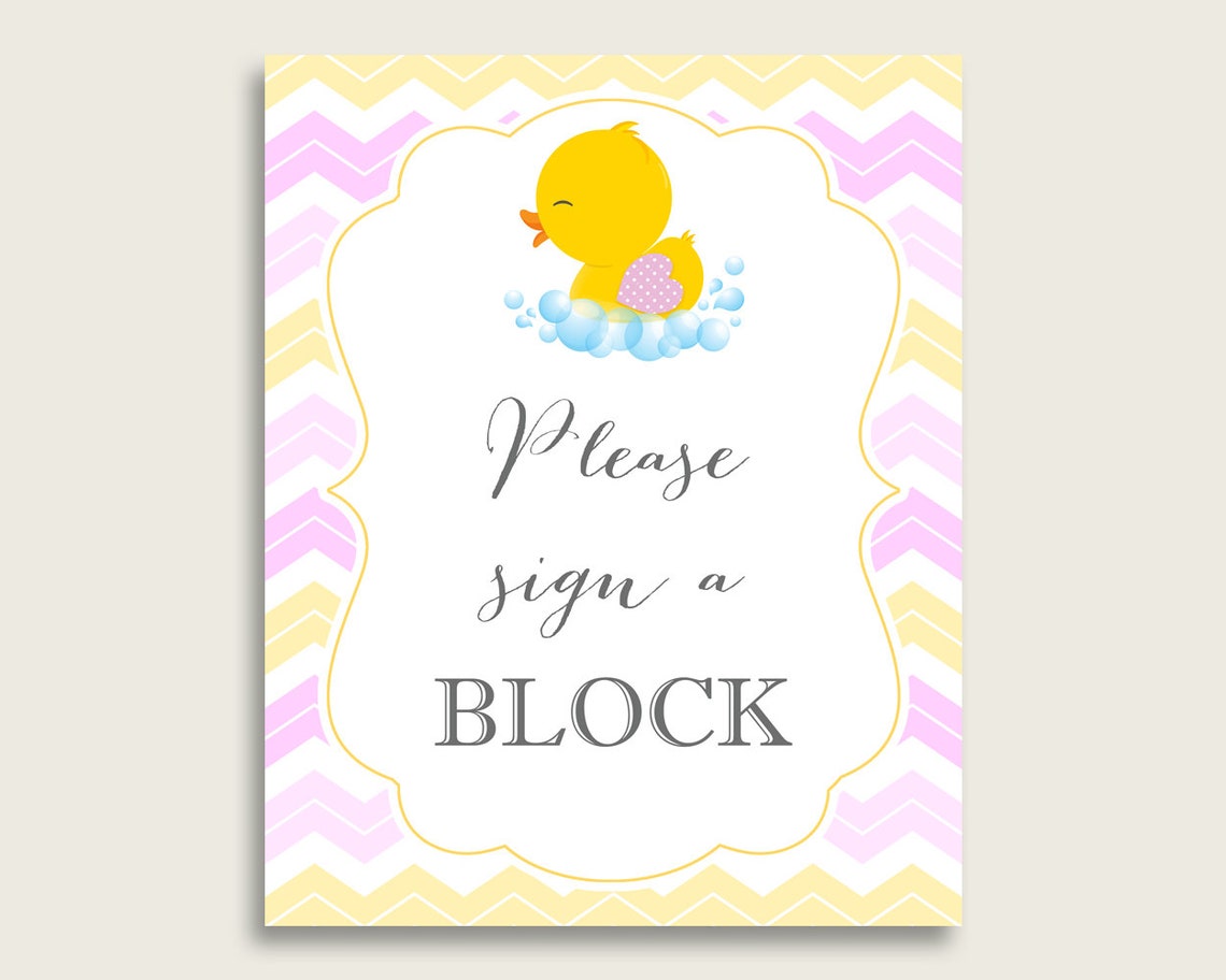 Yellow Pink Please Sign A Block Sign and Decorate A Block Sign - Etsy
