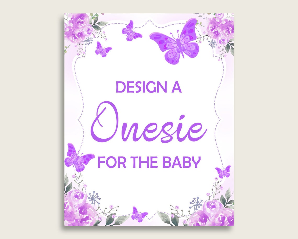 Purple White Please Sign the Onesie Sign and Design A Onesie - Etsy