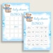 Teddy Bear Baby Shower Bingo Cards Printable, Blue Brown Baby Shower ...