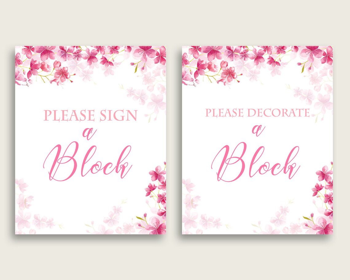 Pink White Please Sign A Block Sign and Decoarate A Block Sign - Etsy