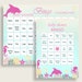 Under the Sea Baby Shower Bingo Cards Printable, Pink Green Baby Shower ...