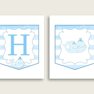 Whale Baby Shower Banner All Letters, Birthday Party Banner Printable A ...