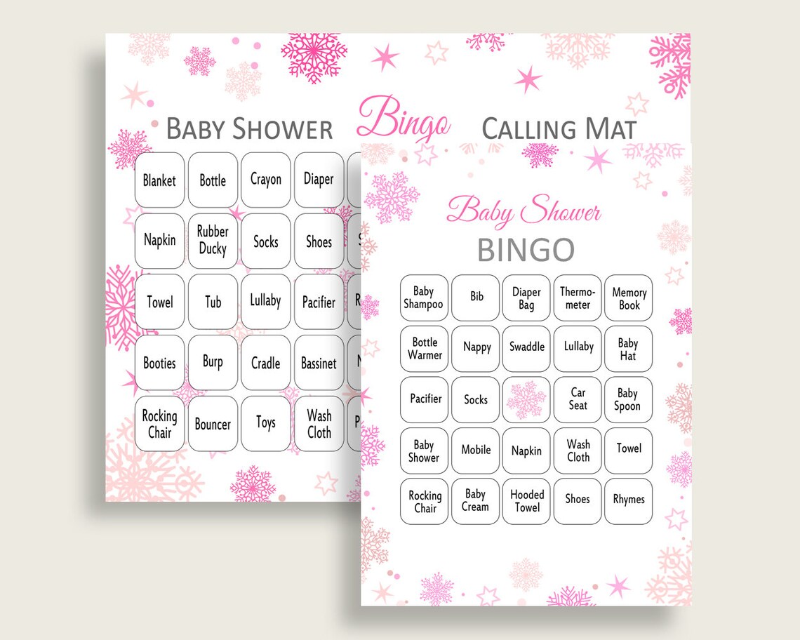 Bingo Baby Shower Bingo Winter Baby Shower Bingo Baby Shower | Etsy
