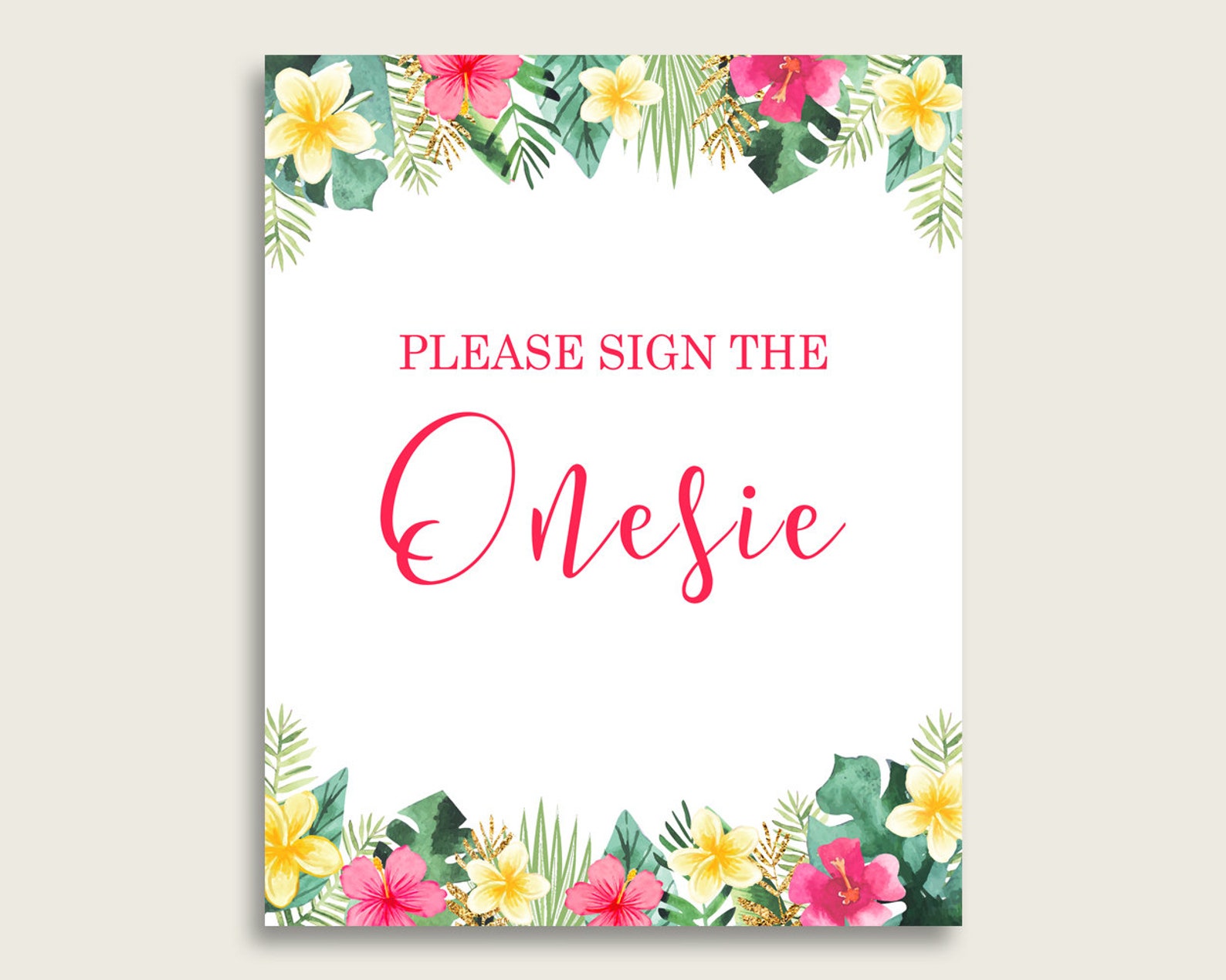 Sign the Onesie Baby Shower Design A Onesie Hawaiian Baby | Etsy