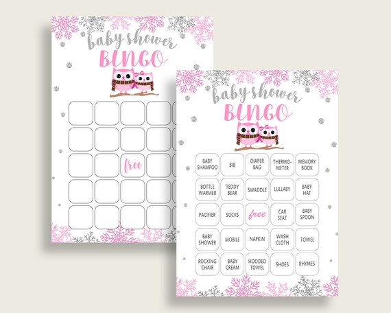 Owl Baby Shower Game Cards