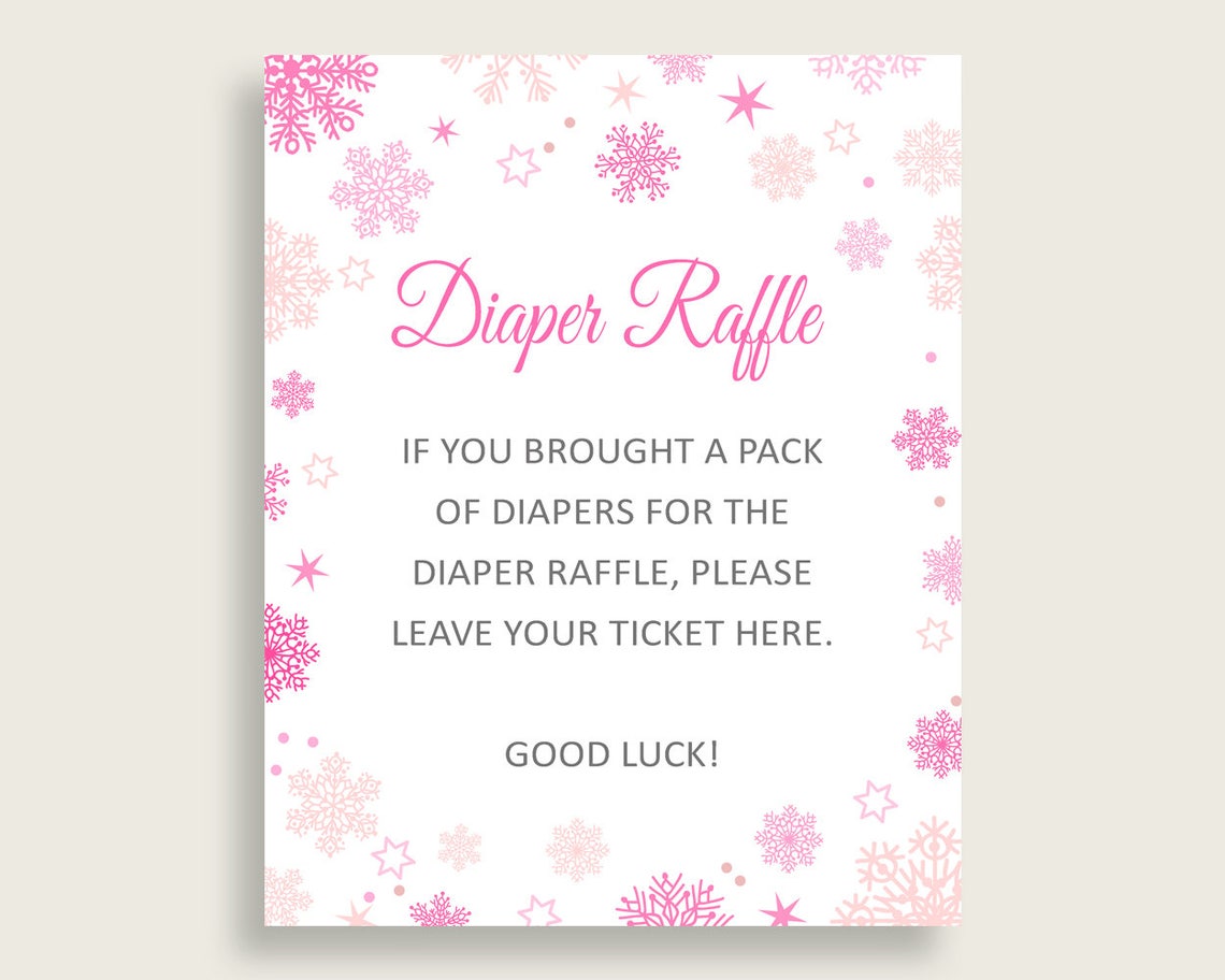 Diaper Raffle Baby Shower Diaper Raffle Winter Baby Shower - Etsy