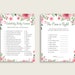 Watercolor Flowers Baby Shower Games Printable Pack, Pink Green Baby ...