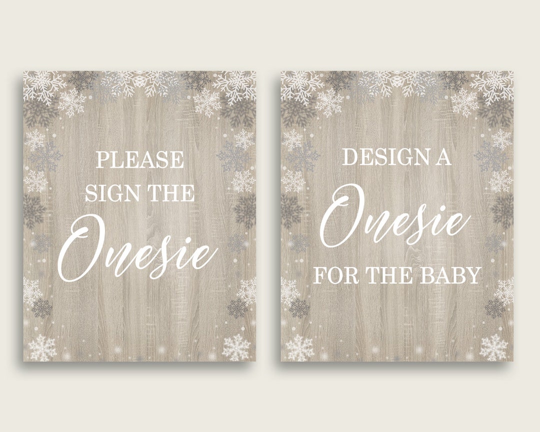 White Beige Please Sign the Onesie Sign and Design A Onesie Sign ...