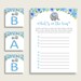 Elephant Blue Baby Shower What's in the Bag Game, Blue Gray Boy Bag ...