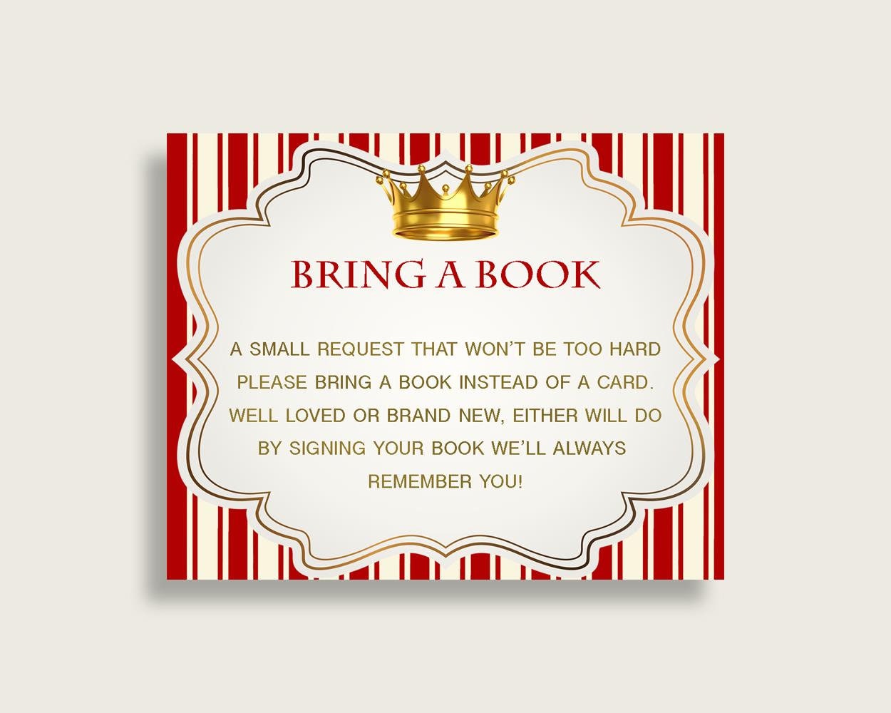 Bring A Book Baby Shower Bring A Book Prince Baby Shower Bring A Book ...