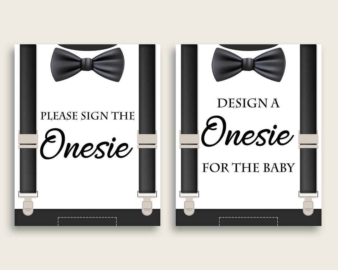 Black Beige Please Sign the Onesie Sign and Design A Onesie Sign ...