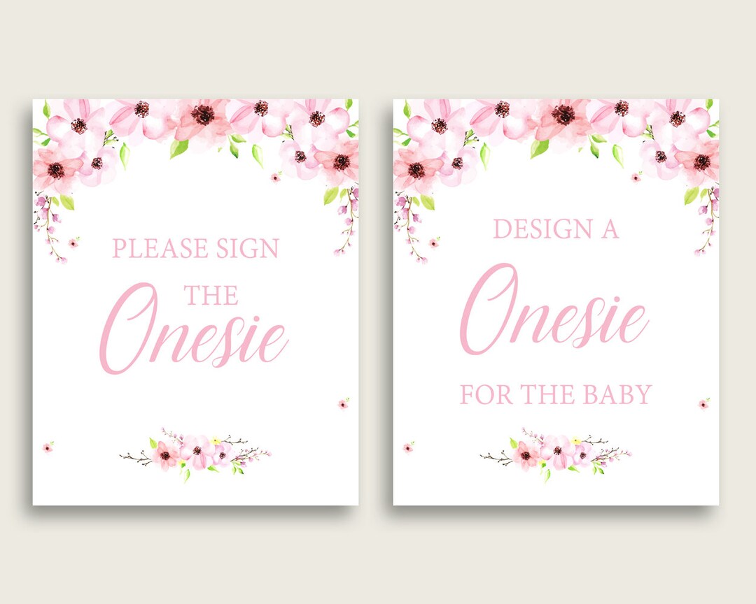 Pink Green Please Sign the Onesie Sign and Design A Onesie Sign ...